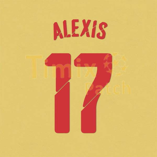 Alexis #17 2014-2015 Arsenal FA Cup Final Awaykit Nameset Polyflex ...