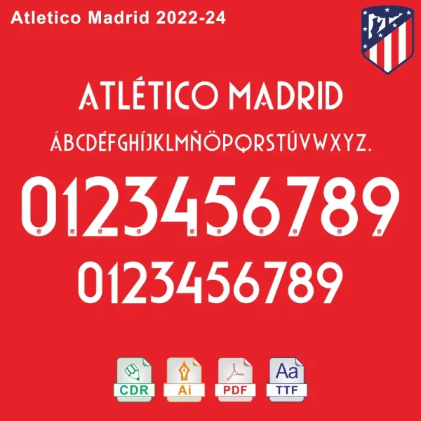 Atletico Madrid 2023-24 Font Download - Football Font Download