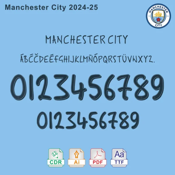 Manchester City UCL 2024-2025 Font Download